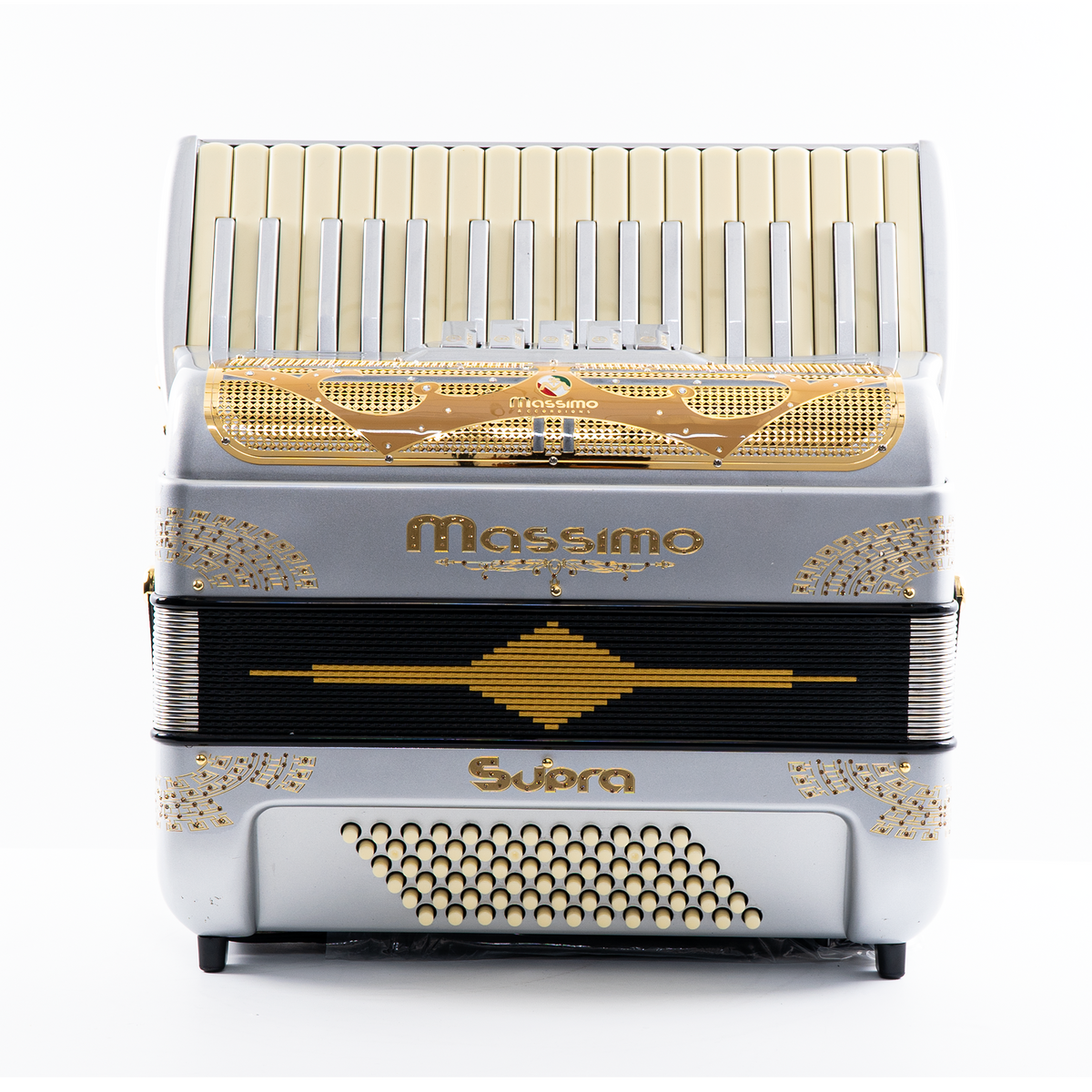 Piano Accordion / Silver (Gold details) – Massimo Accordions