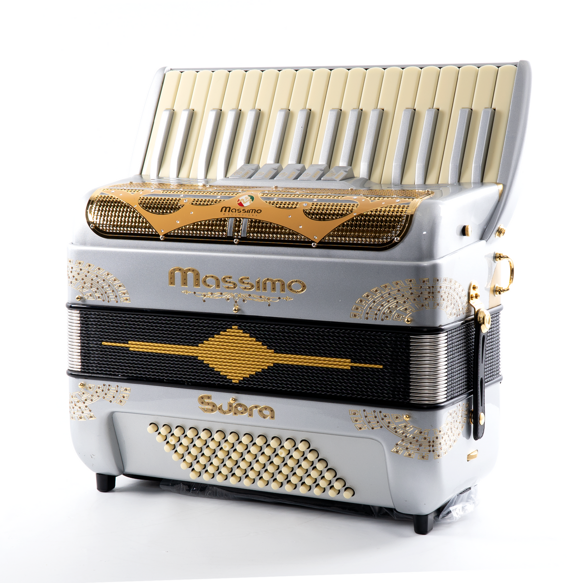 Piano Accordion / Silver (Gold details) – Massimo Accordions