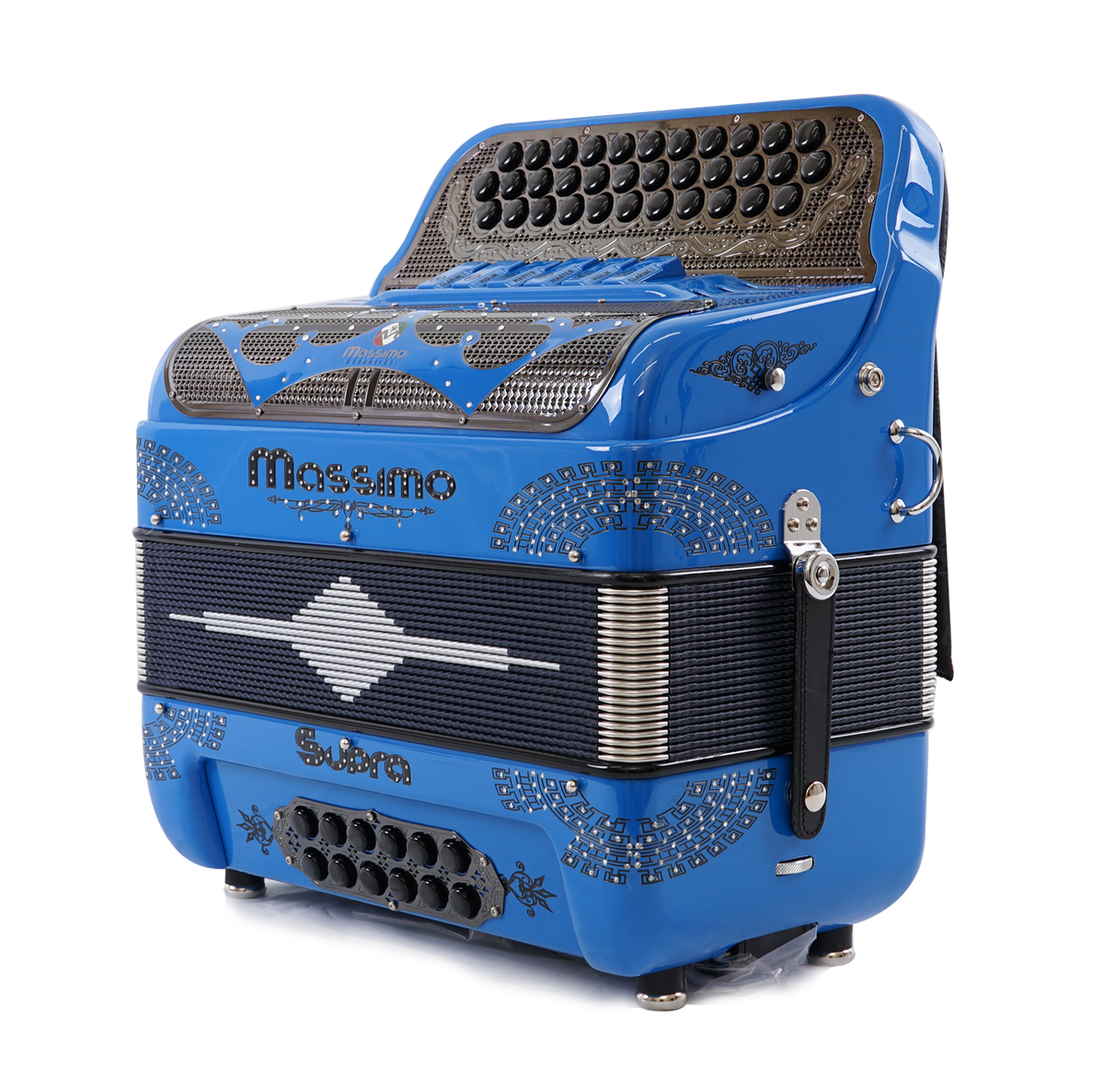 Massimo Supra 6 Switches Blue (Black details) F/G – Massimo Accordions