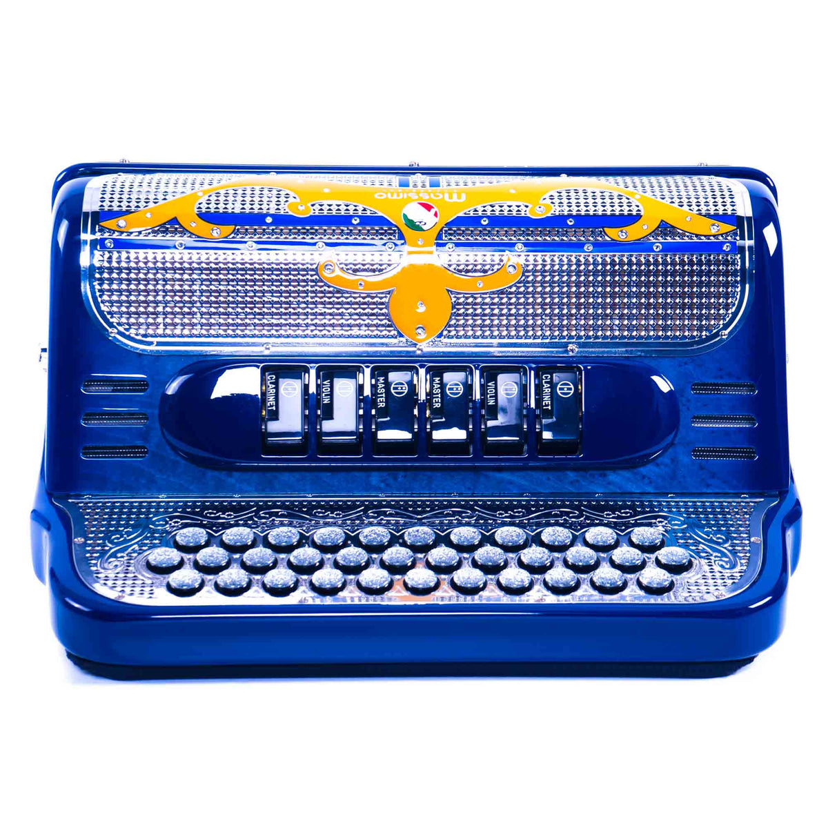 Massimo Supra 6 Switches Blue (Silver details) F/E – Massimo Accordions