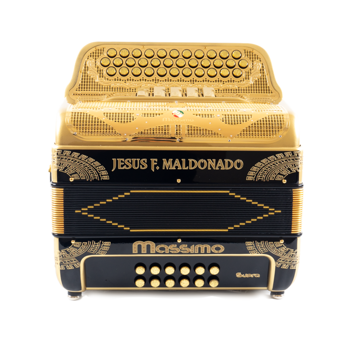 Customized Accordions Gold/black / F Tone Regular Size – Massimo Accordions