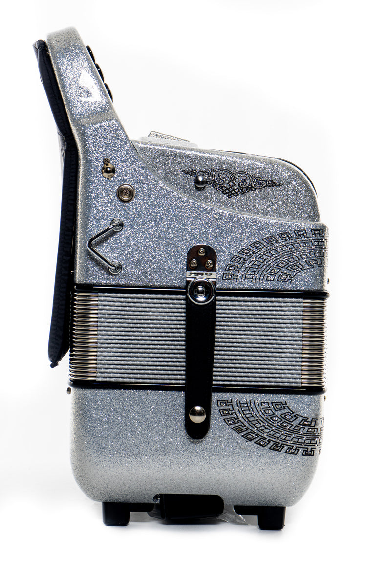 Massimo Supra Frosty Silver color 5 Switches / F Tone – Massimo Accordions